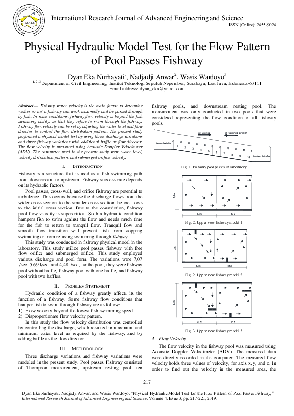 (PDF) Physical Hydraulic Model Test for the Flow Pattern of Pool Passes ...