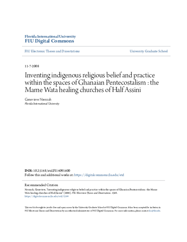 (PDF) Inventing indigenous religious belief and practice within the ...