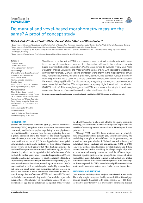 (PDF) Do manual and voxel-based morphometry measure the same? A proof of concept study | Sarah ...