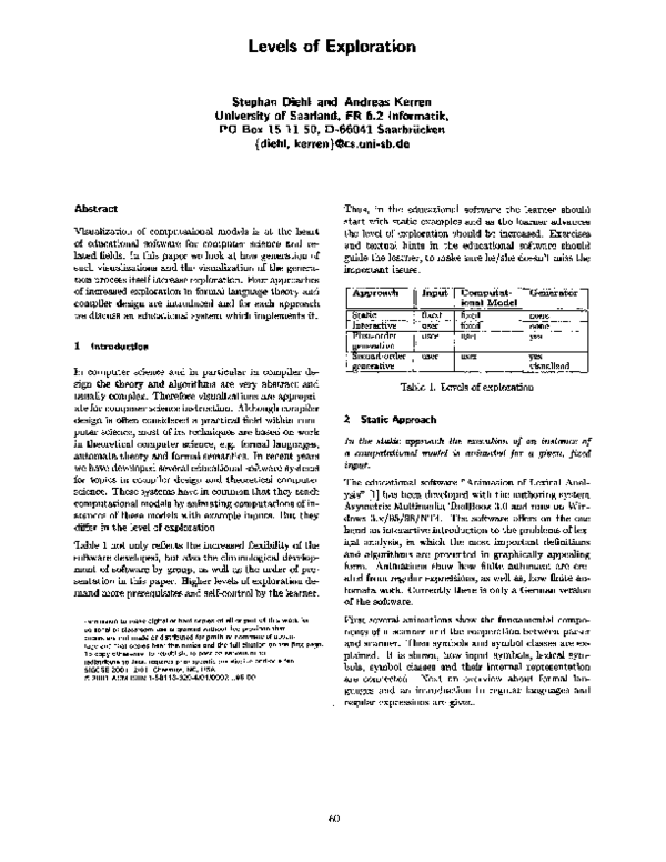 (PDF) Levels of exploration