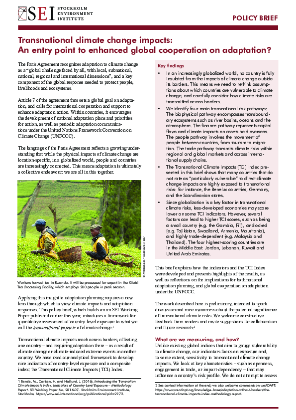 (PDF) Transnational climate change impacts: An entry point to enhanced ...