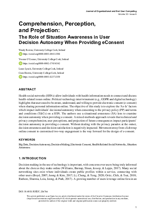 (PDF) Comprehension, Perception, and Projection