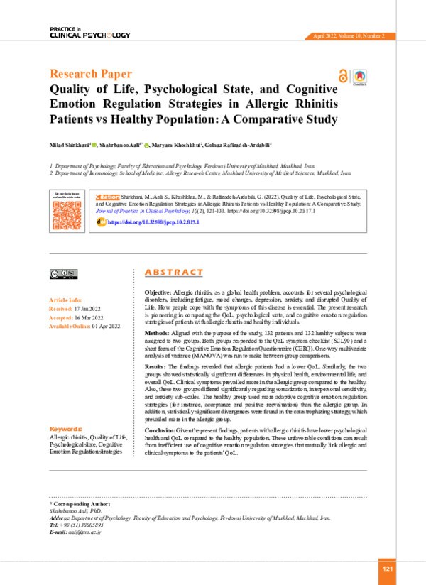 (PDF) Research Paper Quality of Life, Psychological State, and ...