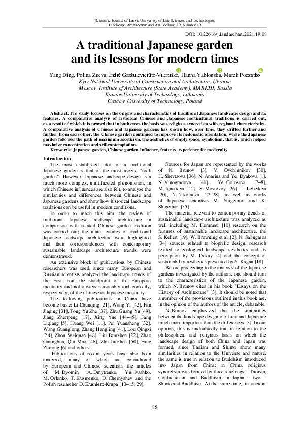 (PDF) A traditional Japanese garden and its lessons for modern times
