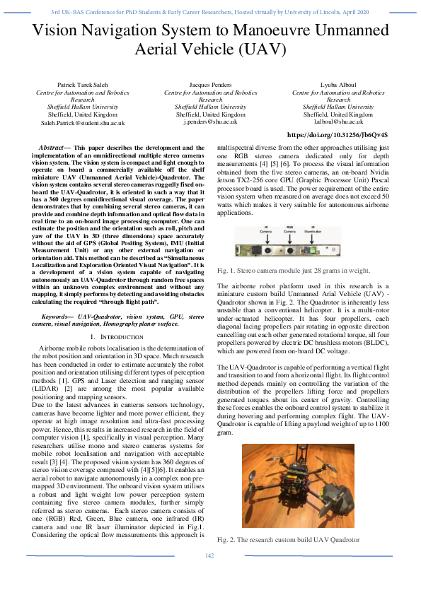 Pdf Vision Navigation System To Manoeuvre Unmanned Aerial Vehicle Uav