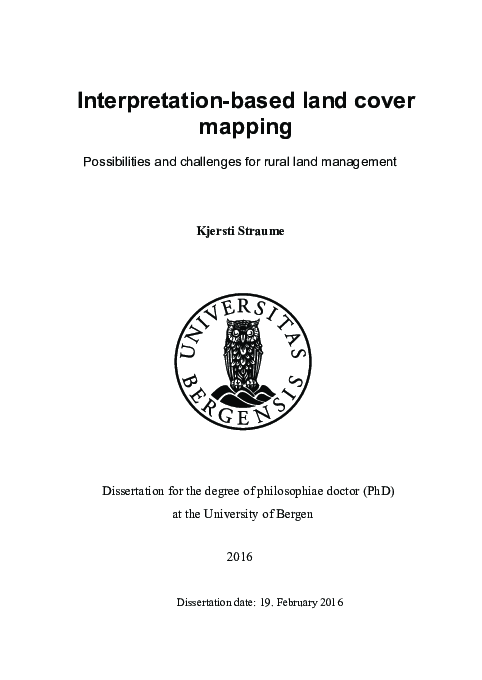 Pdf Interpretation Based Land Cover Mapping Possibilities And Challenges For Rural Land