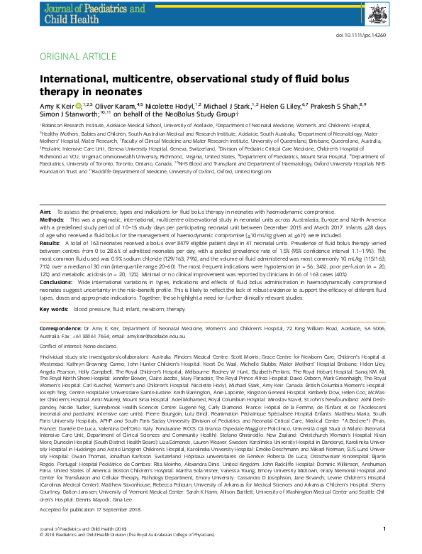 (PDF) International, multicentre, observational study of fluid bolus ...