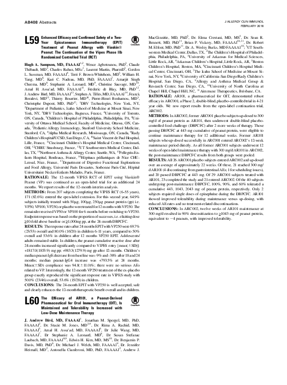(PDF) The Efficacy of AR101, a Peanut-Derived Pharmaceutical for Oral ...