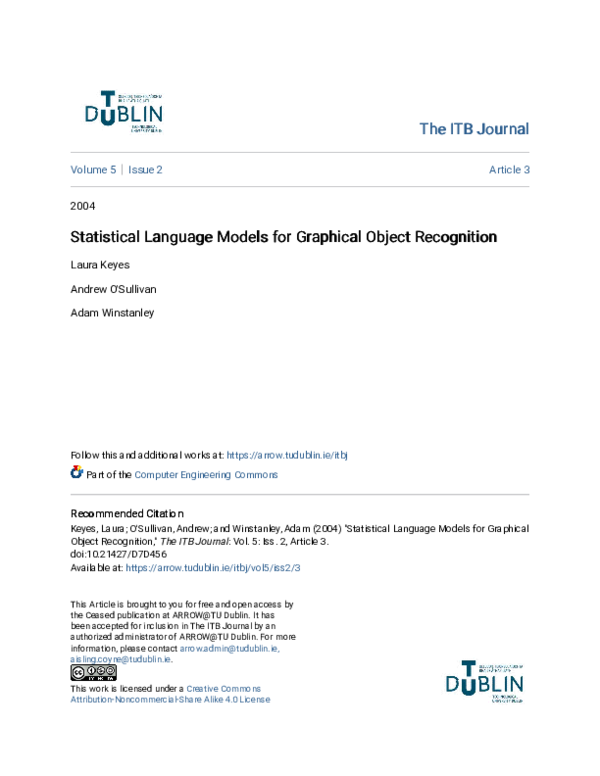 (PDF) Statistical Language Models for Graphical Object Recognition
