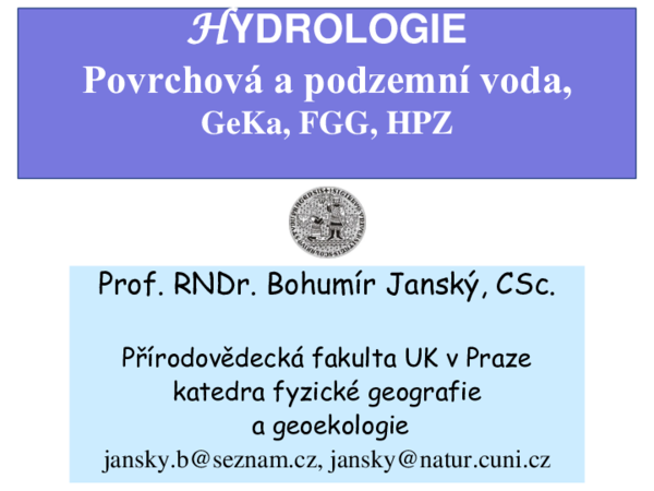 (PDF) Hydrologie
