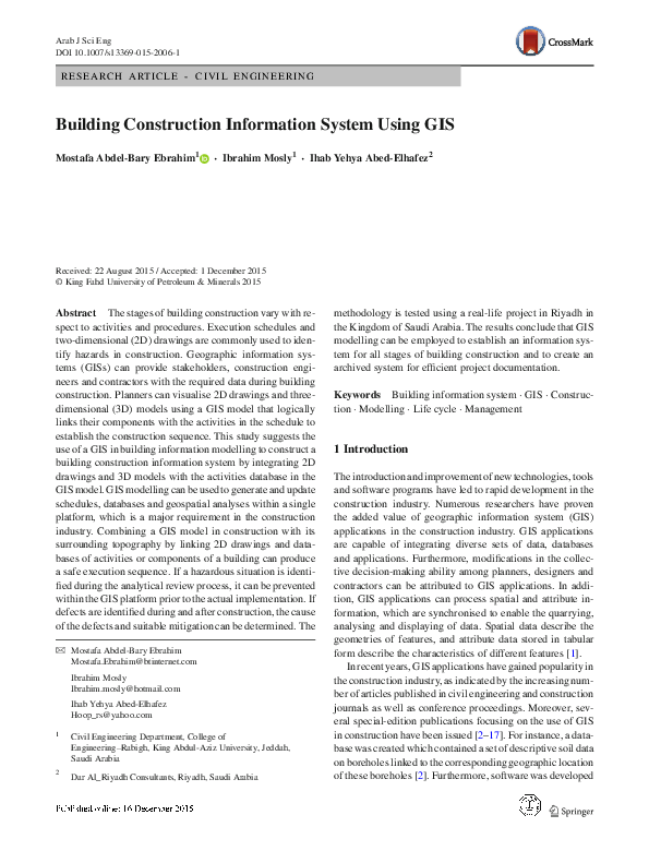 (PDF) Building Construction Information System Using GIS