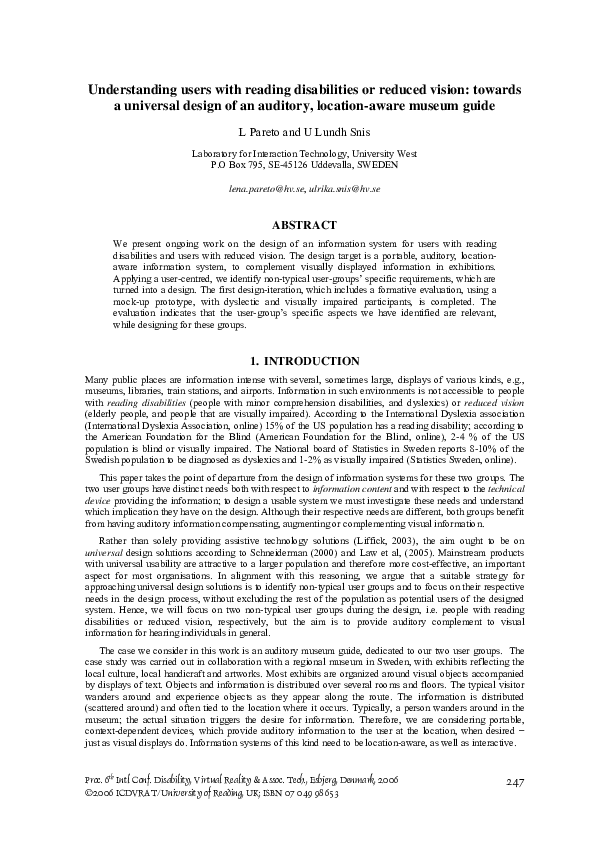 (PDF) Universal Auditory Guide Design for Visually Impaired Users