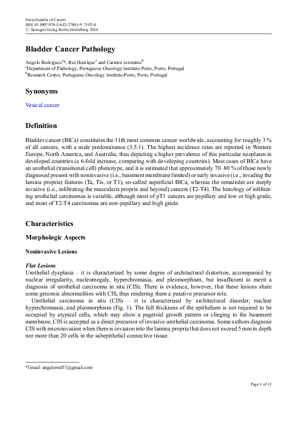 (PDF) Bladder Cancer Pathology