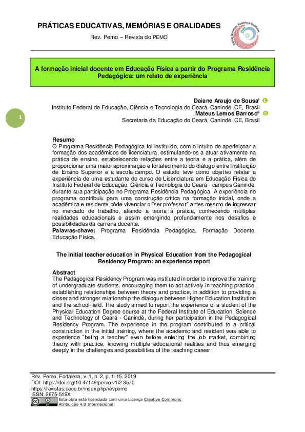 (PDF) A formação inicial docente em Educação Física a partir do ...