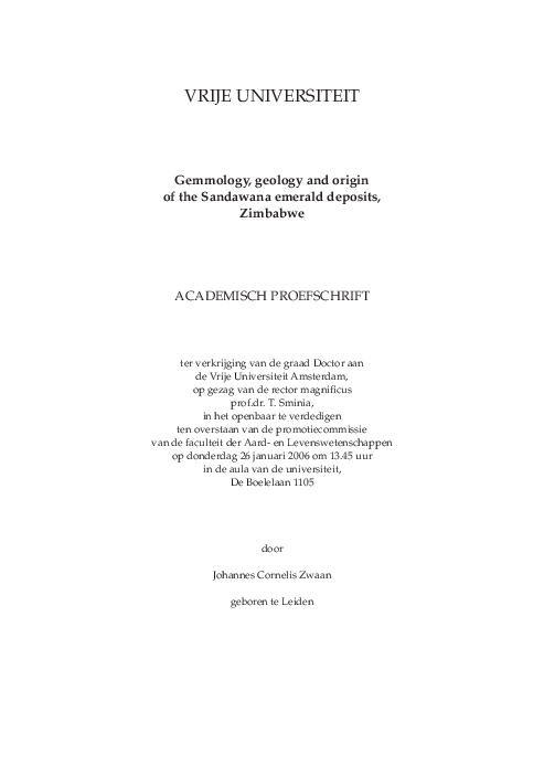 (PDF) Gemmology, geology and origin of the Sandawana emerald deposits ...