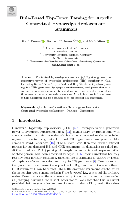 (PDF) Rule-Based Top-Down Parsing for Acyclic Contextual Hyperedge Replacement Grammars