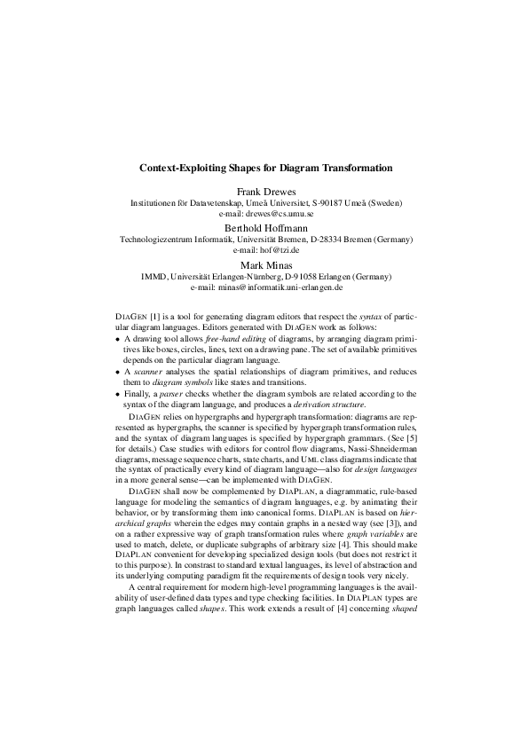(PDF) Context-exploiting shapes for diagram transformation