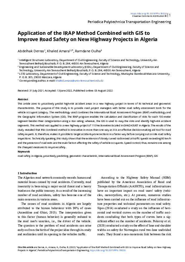 (PDF) Application of the IRAP Method Combined with GIS to Improve Road ...
