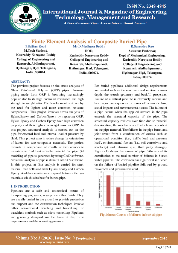 (PDF) Finite Element Analysis of Composite Buried Pipe