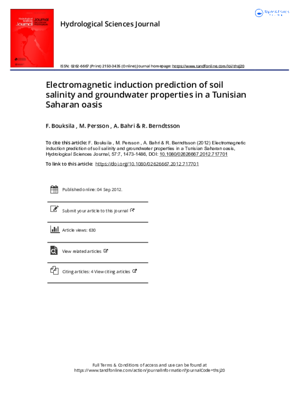 (PDF) Electromagnetic induction prediction of soil salinity and groundwater properties in a ...