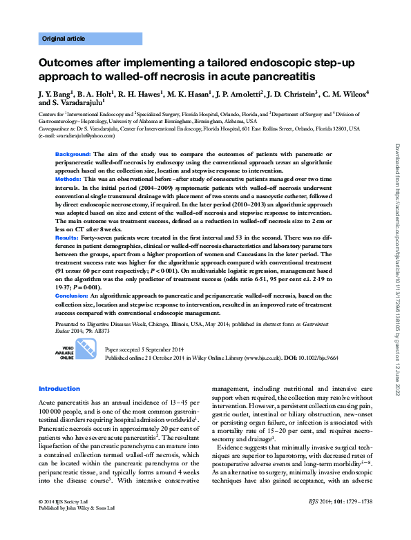 (PDF) Outcomes after implementing a tailored endoscopic step-up ...