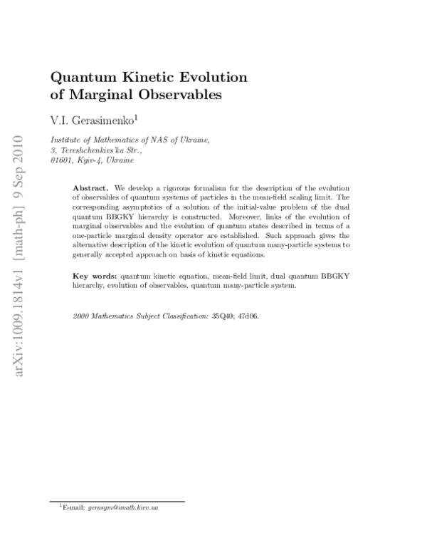 (PDF) Heisenberg picture of quantum kinetic evolution in mean-field limit