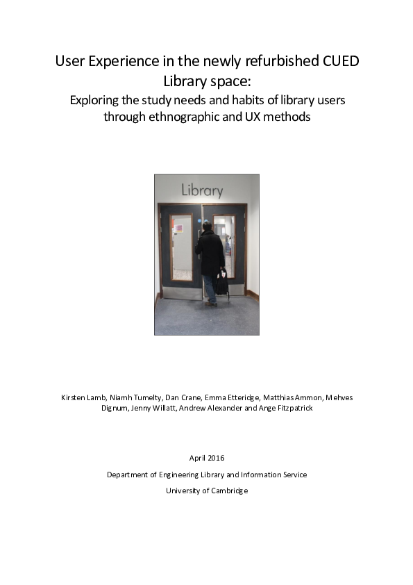 (PDF) User experience in the newly refurbished CUED Library space ...
