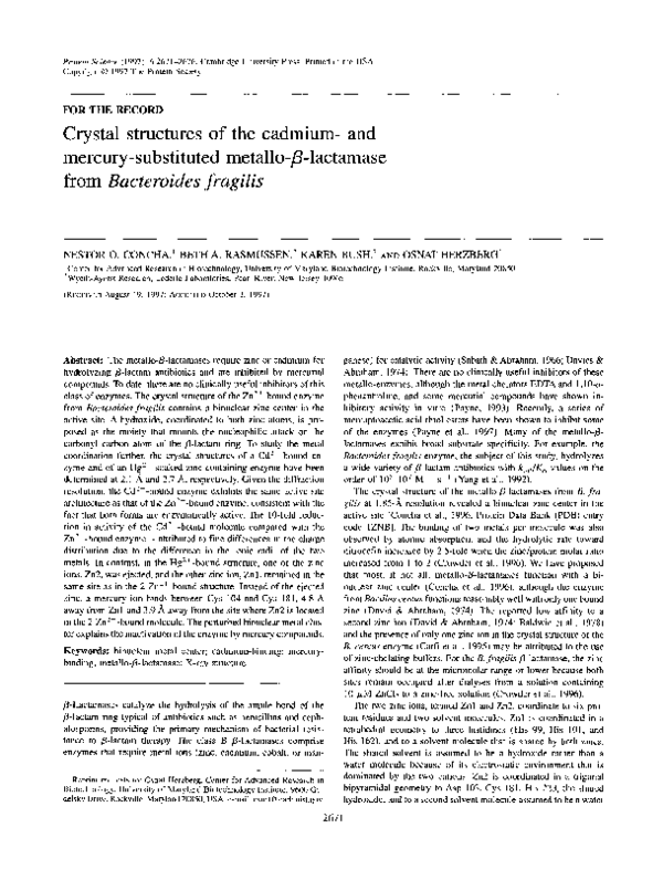 (PDF) Crystal structures of the cadmium- and mercury-substituted ...