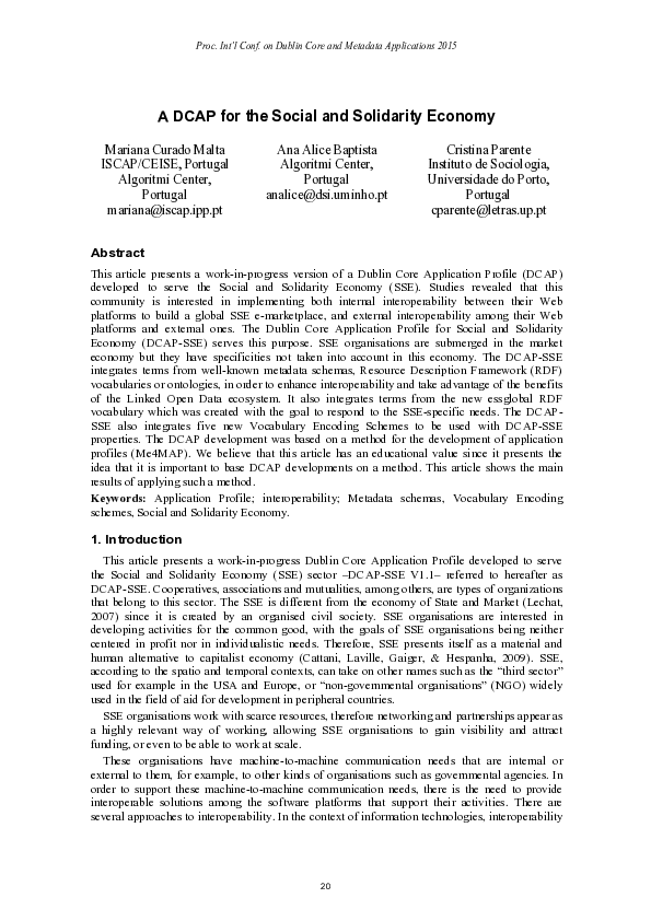 (PDF) A DCAP for the Social and Solidarity Economy