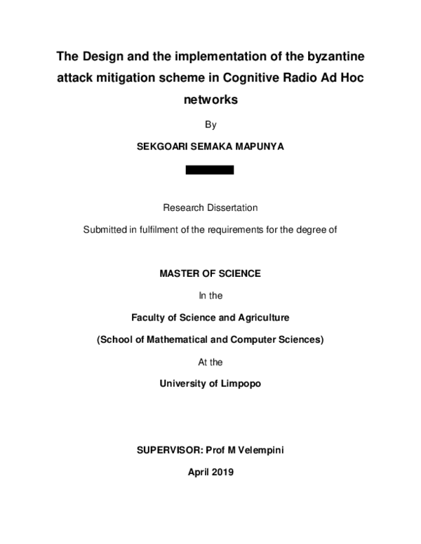 (PDF) The design and the implementation of the byzantine attack mitigation scheme in cognitive ...