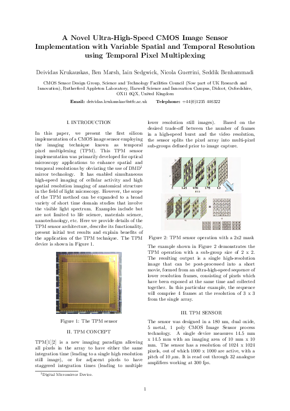 Pdf A Novel Ultra High Speed Cmos Image Sensor Implementation With Variable Spatial And