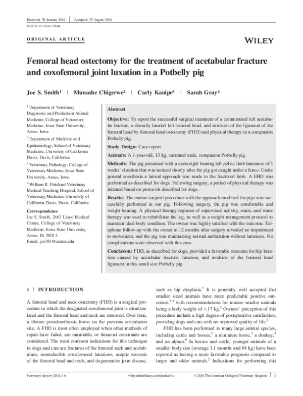 (PDF) Femoral head ostectomy for the treatment of acetabular fracture ...