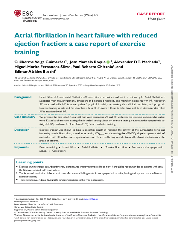 (PDF) Atrial fibrillation in heart failure with reduced ejection ...