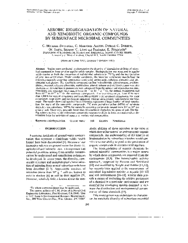 (PDF) Aerobic biodegradation of natural and xenobiotic organic ...