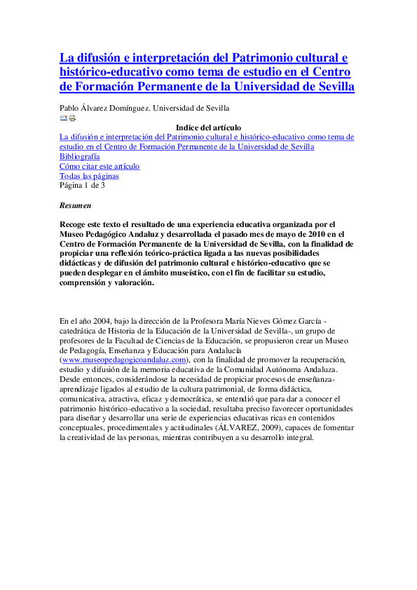 (PDF) La difusión e interpretación del patrimonio cultural e histórico-educativo como tema de ...