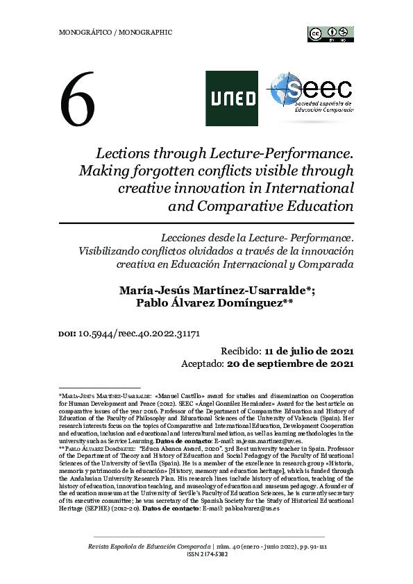 (PDF) Lections through Lecture Performance. Making forgotten conflicts ...
