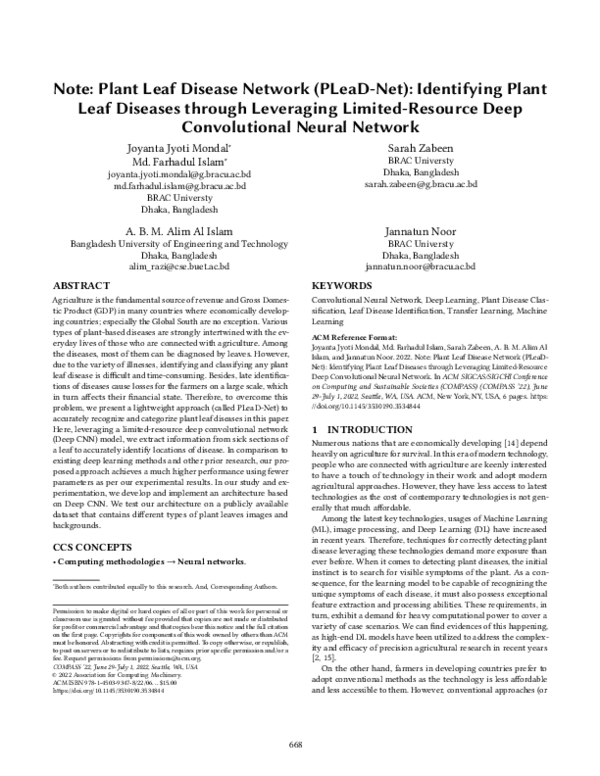 (PDF) Note: Plant Leaf Disease Network (PLeaD-Net): Identifying Plant ...