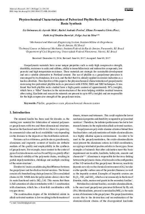 (PDF) Physicochemical Characterization of Pulverized Phyllite Rock for ...