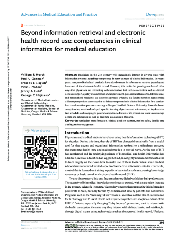 (PDF) Beyond information retrieval and electronic health record use ...