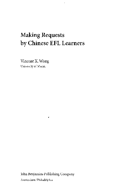 (PDF) Making Requests by Chinese EFL Learners