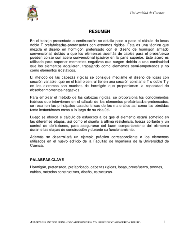 (PDF) Diseño estructural de losas TT prefabricadas pretensadas con ...