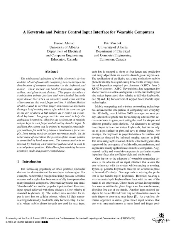 (PDF) A Keystroke and Pointer Control Input Interface for Wearable ...