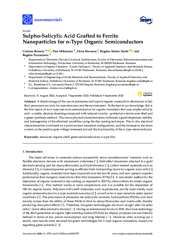 (PDF) Sulpho-Salicylic Acid Grafted to Ferrite Nanoparticles for n-Type ...