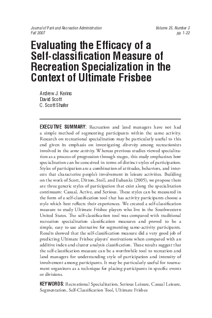 (PDF) Evaluating the efficacy of a self-classification measure of ...
