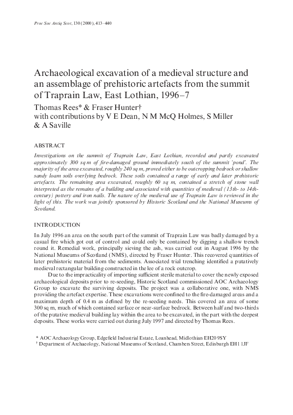 (PDF) Archaeological excavation of a medieval structure and an ...