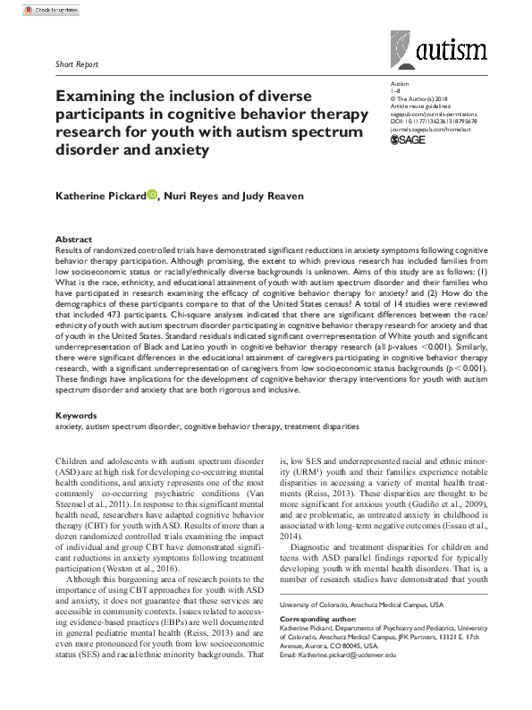 (PDF) Examining the inclusion of diverse participants in cognitive ...