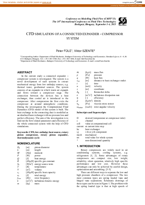 (PDF) CFD simulation of a connected rotary piston expander - compressor ...