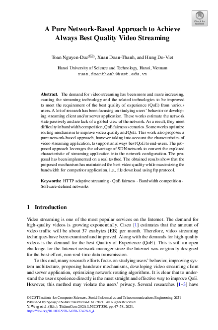 (PDF) A Pure Network-Based Approach to Achieve Always Best Quality ...