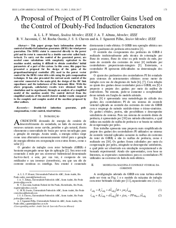 (PDF) A Proposal of Project of PI controller gains used on the Control ...