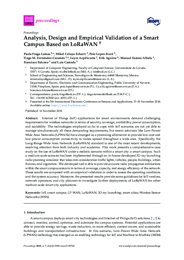 (PDF) Analysis, Design and Empirical Validation of a Smart Campus based ...